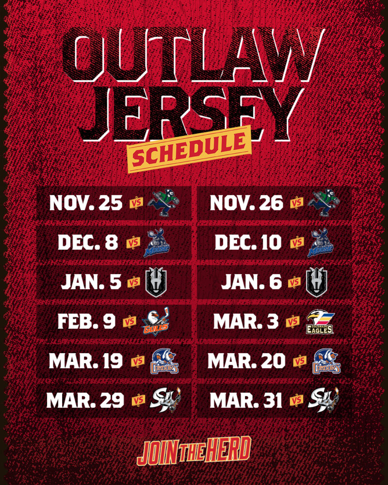 Outlaw Jersey Schedule - Calgary Wranglers